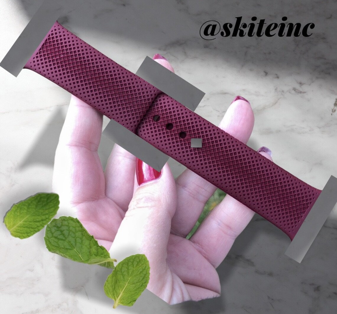 Square Design Watch Band Laser Engraved Silicone Band - Etsy