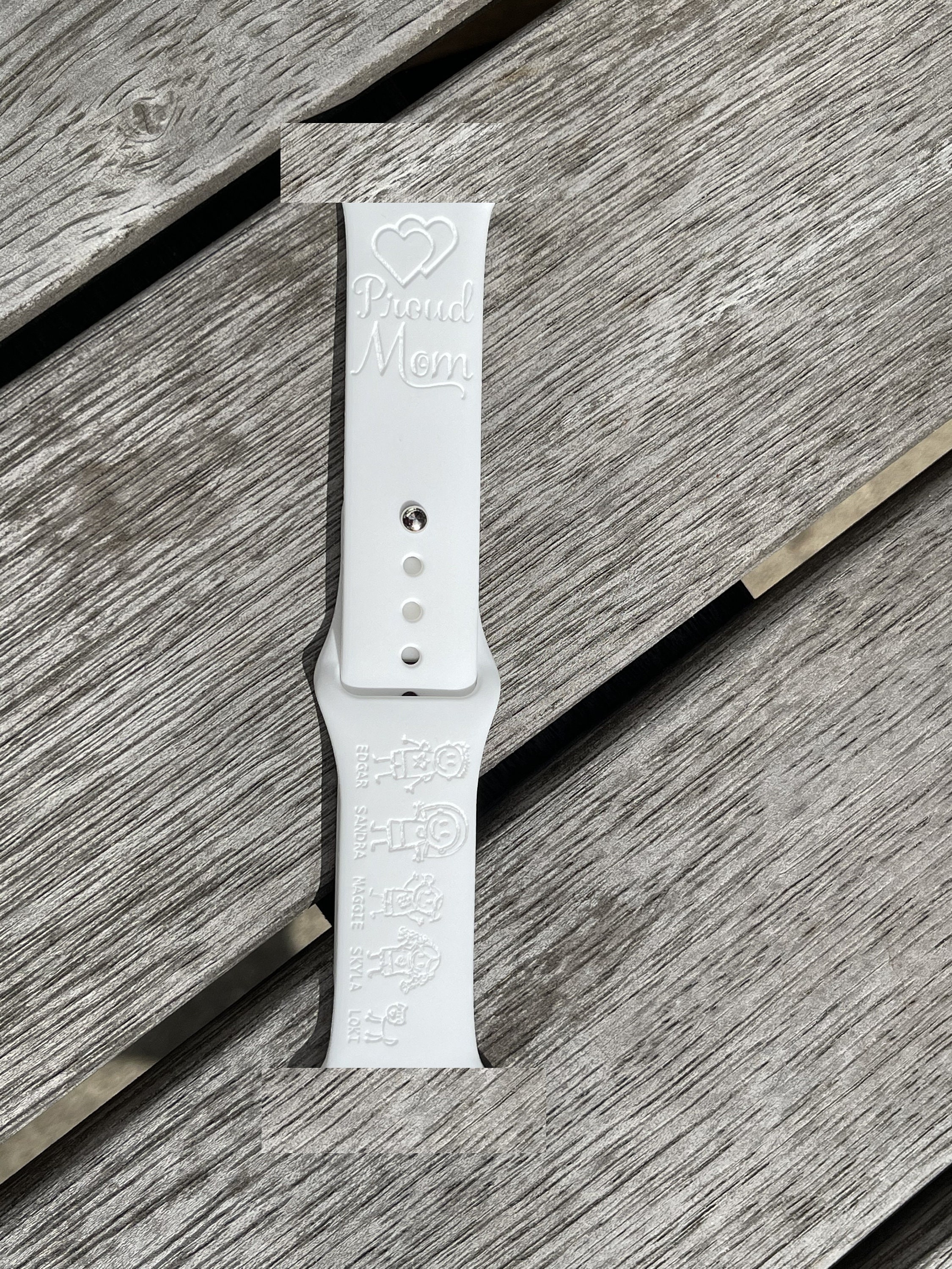 Family Stick Figures Laser Engraved Silicone Band Compatible | Etsy