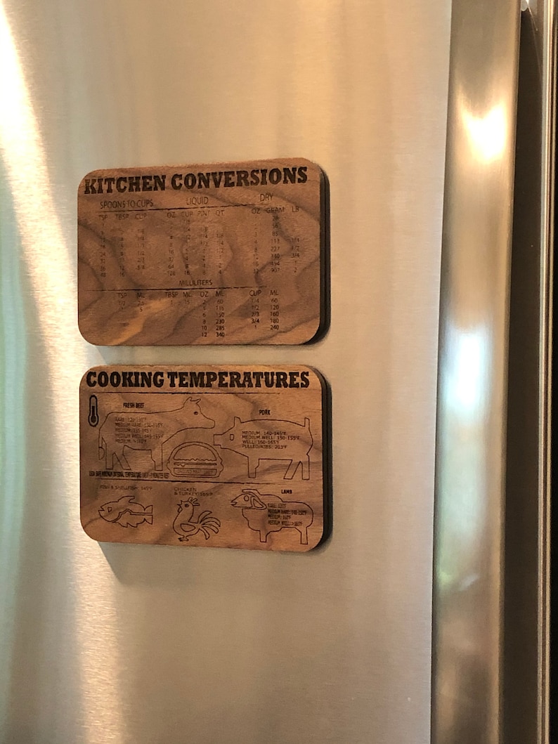 Walnut Refrigerator Kitchen Conversions Chart Wood - Etsy