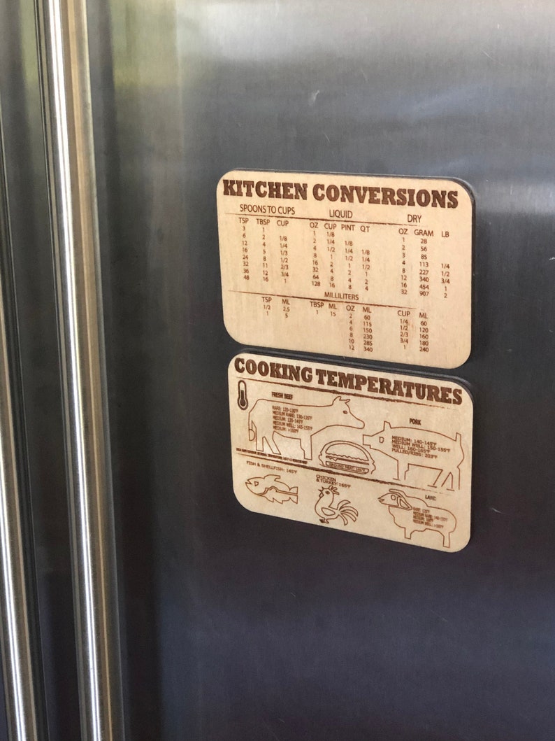 Refrigerator Kitchen Conversions Chart Wood Measurements | Etsy