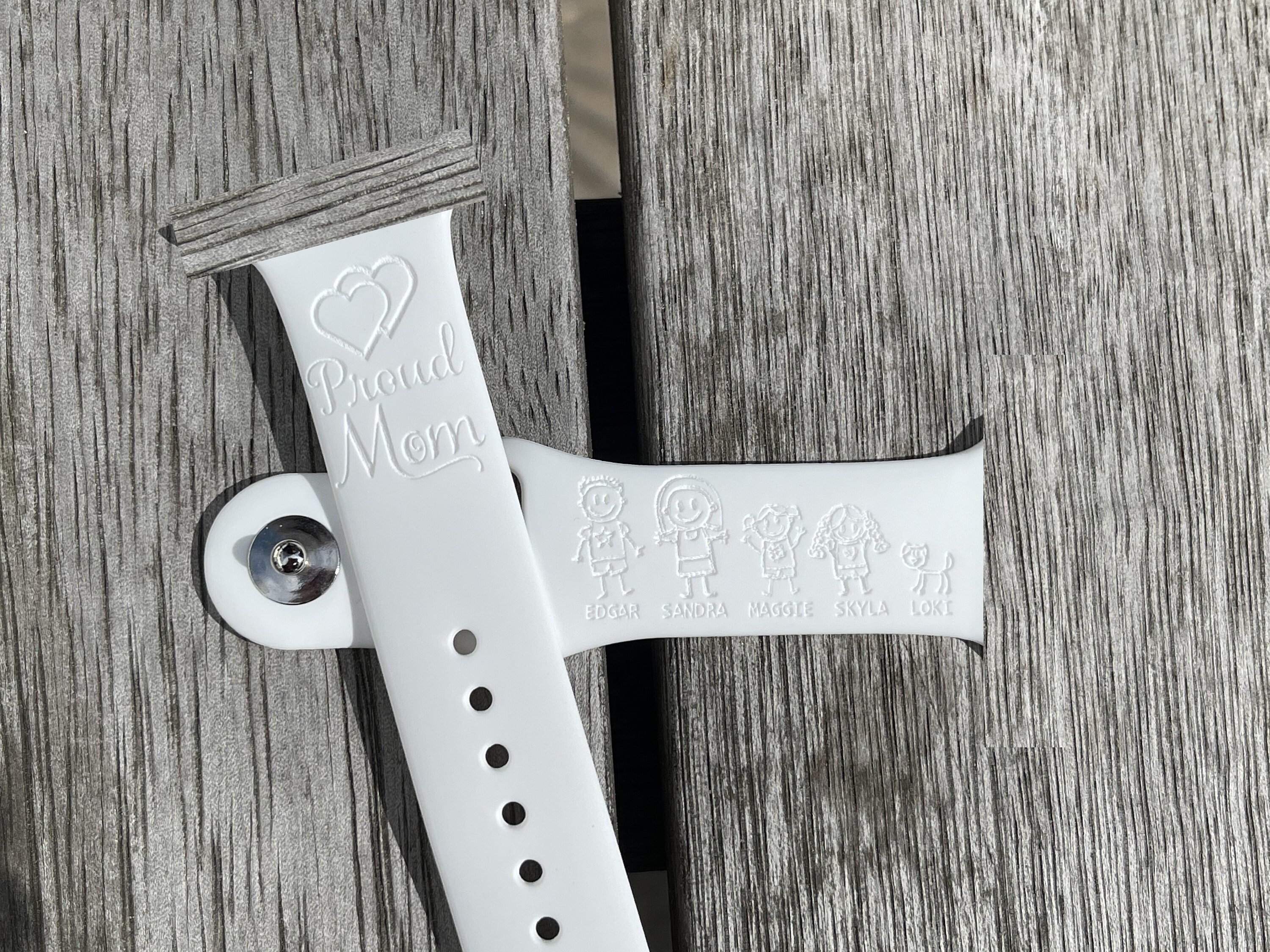 Family Stick Figures Laser Engraved Silicone Band Compatible - Etsy