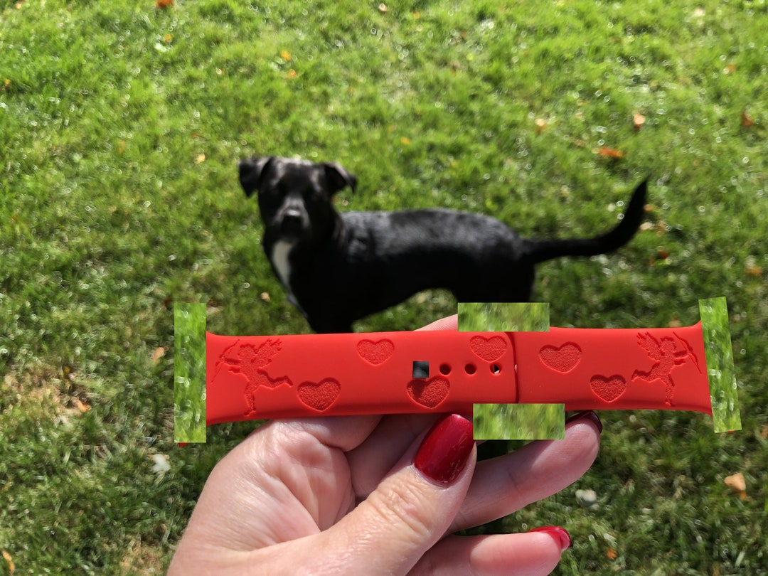 Cupid and Hearts Laser Engraved Silicone Band Compatible With Smart ...