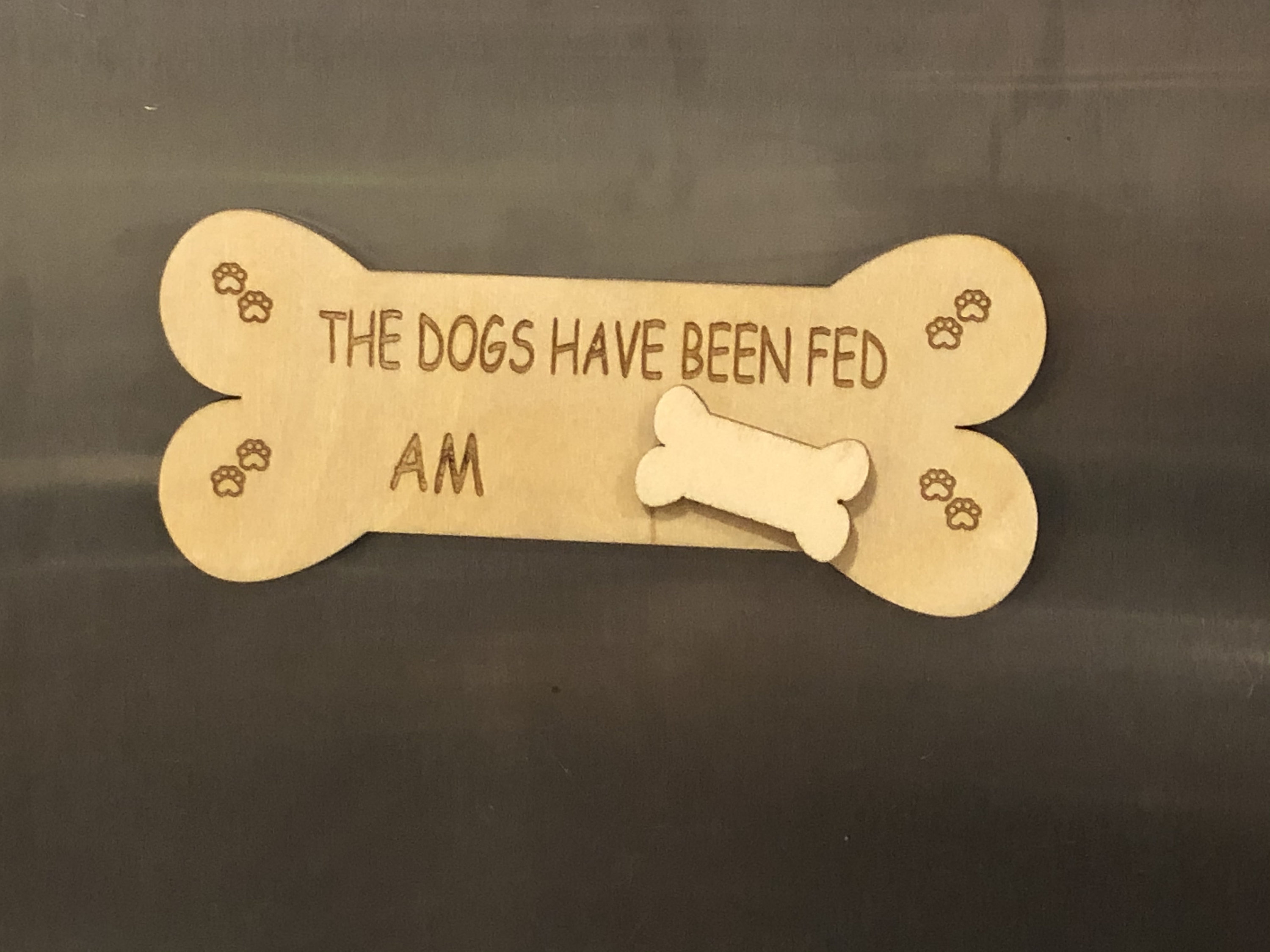 The Dogs Have Been Fed AM / PM Dog Bone Refrigerator Magnet | Fridge ...