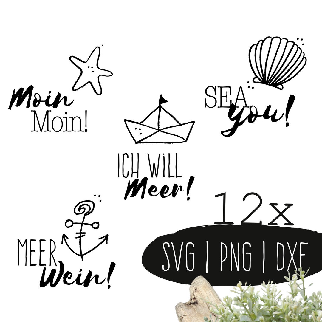 Sea 12x Bundle SVG PNG DXF Vector | Cricut Brothers | Canvas Silhouette ...