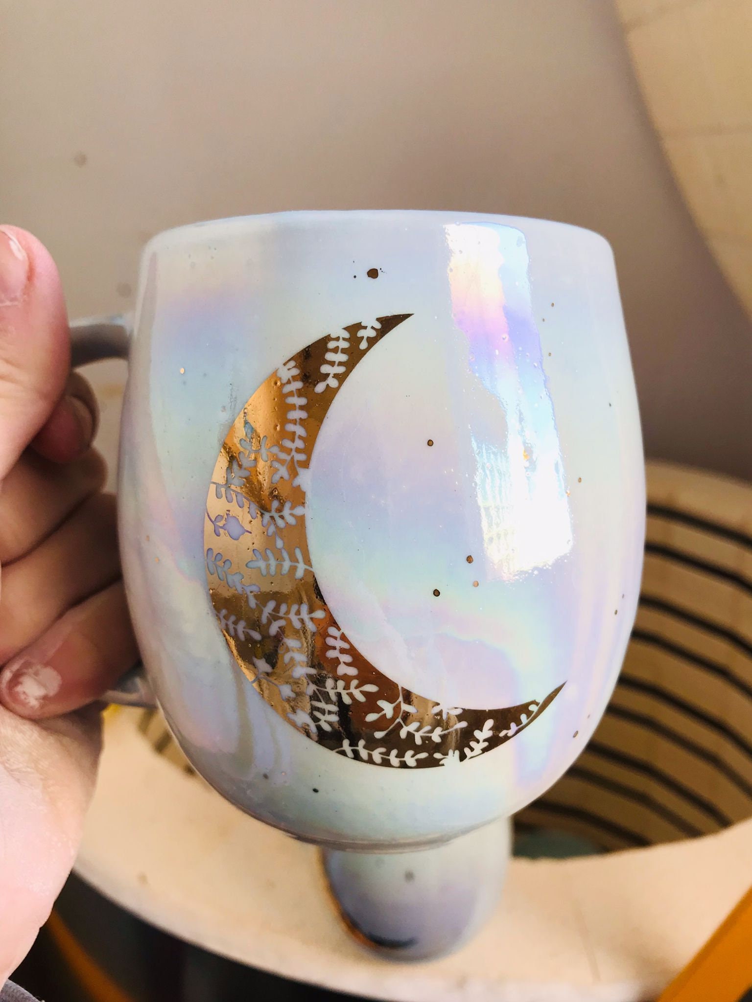 Celestial Mug Blue moon 12 oz Customizable Handmade | Etsy