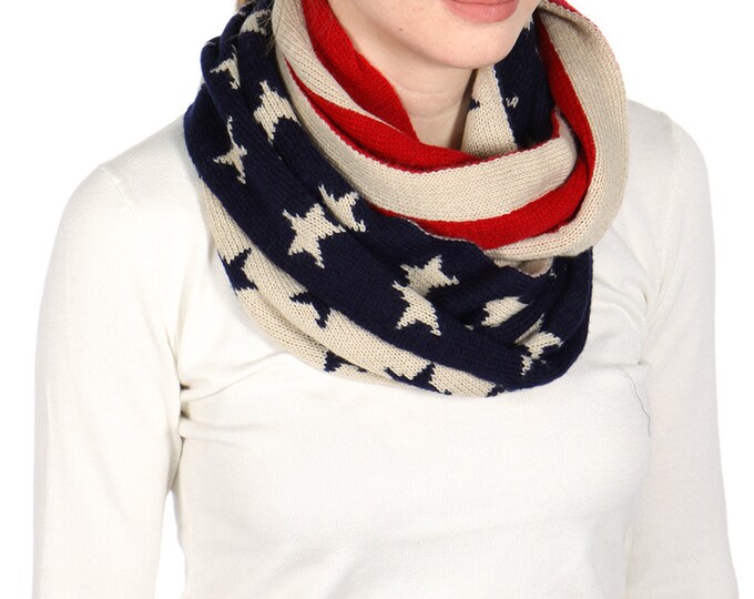 American Flag Scarf Stars and Stripes Long Scarf Patriotic Design, 28w ...