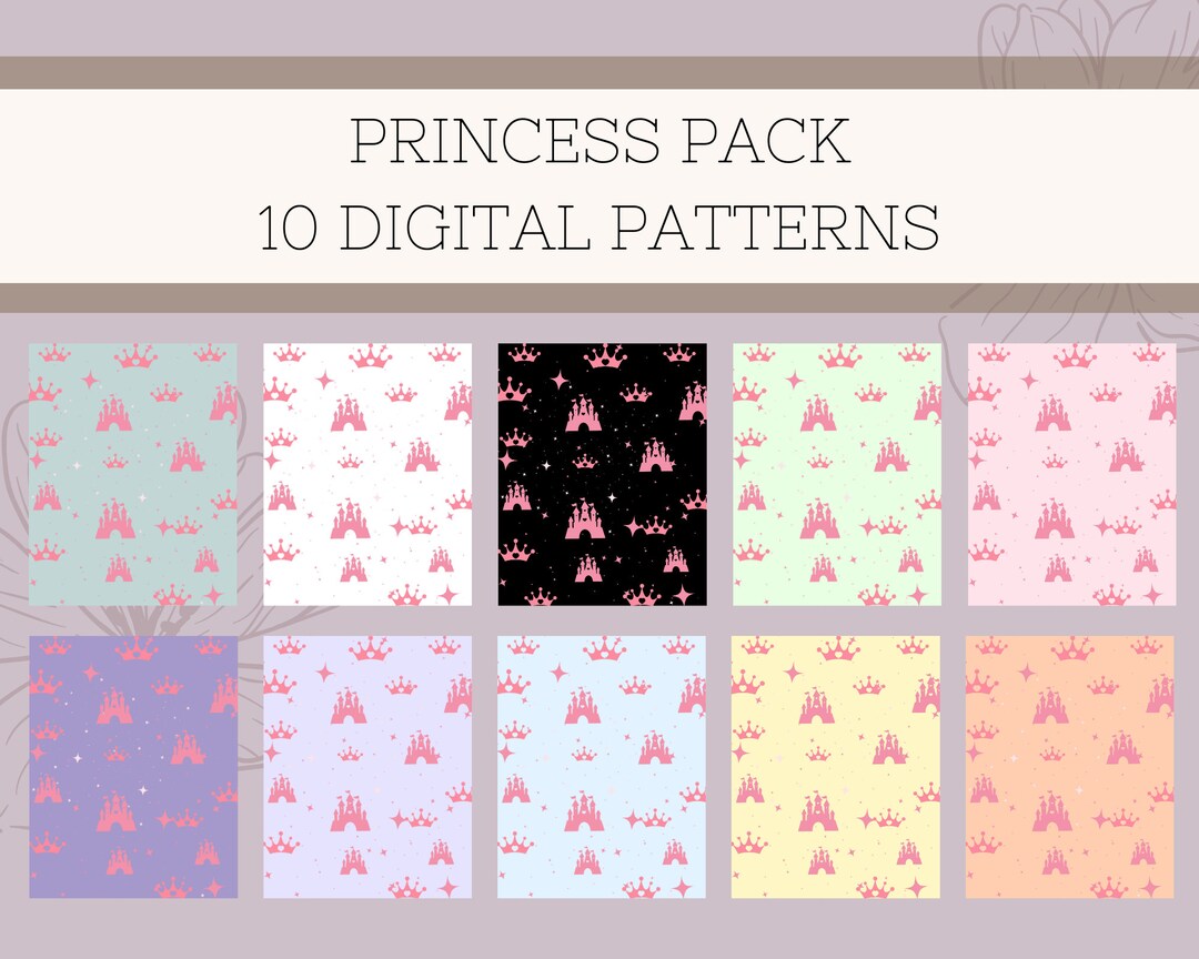 Princess Digital Paper – Instant Download, Scrapbook Paper, Many ...