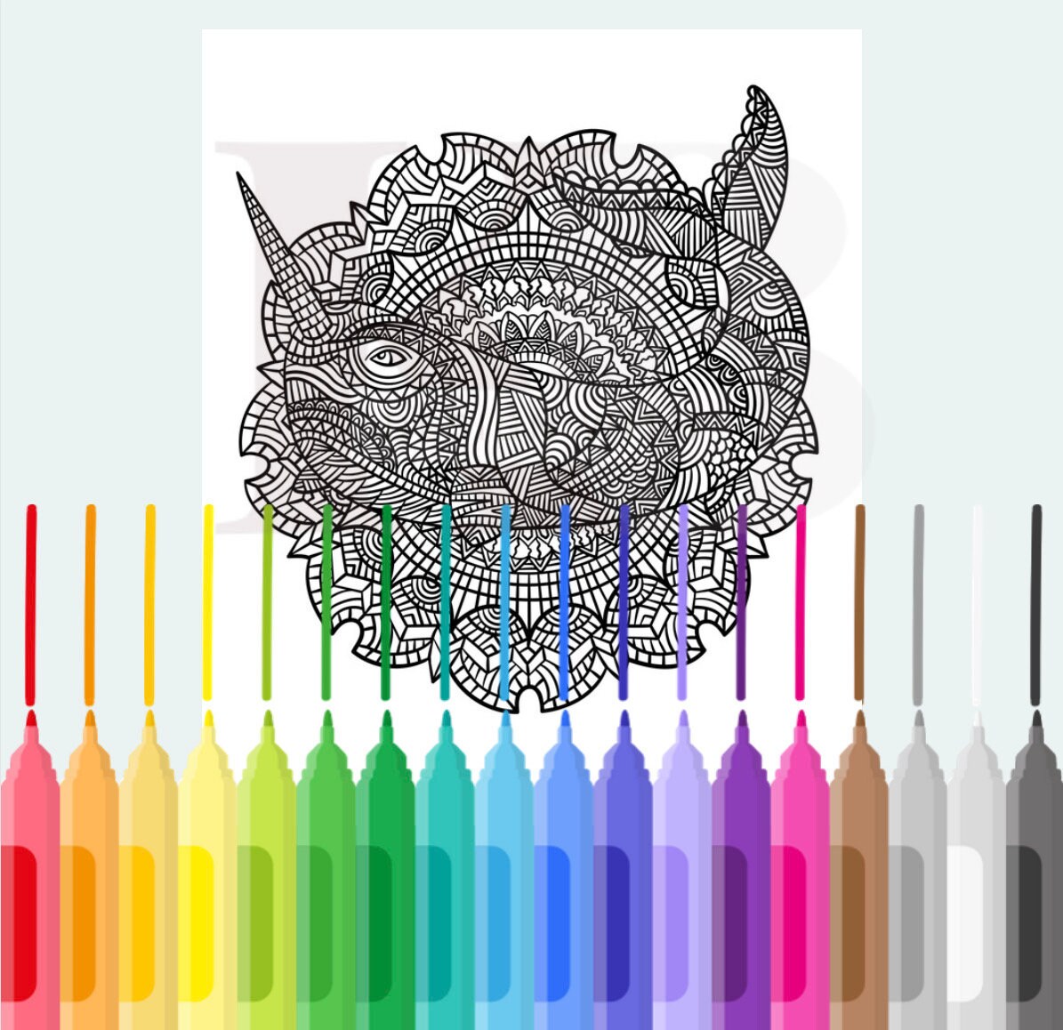 50 Digital MANDALA Coloring Pages! Animandalas Coloring Pages- DIGITAL ...