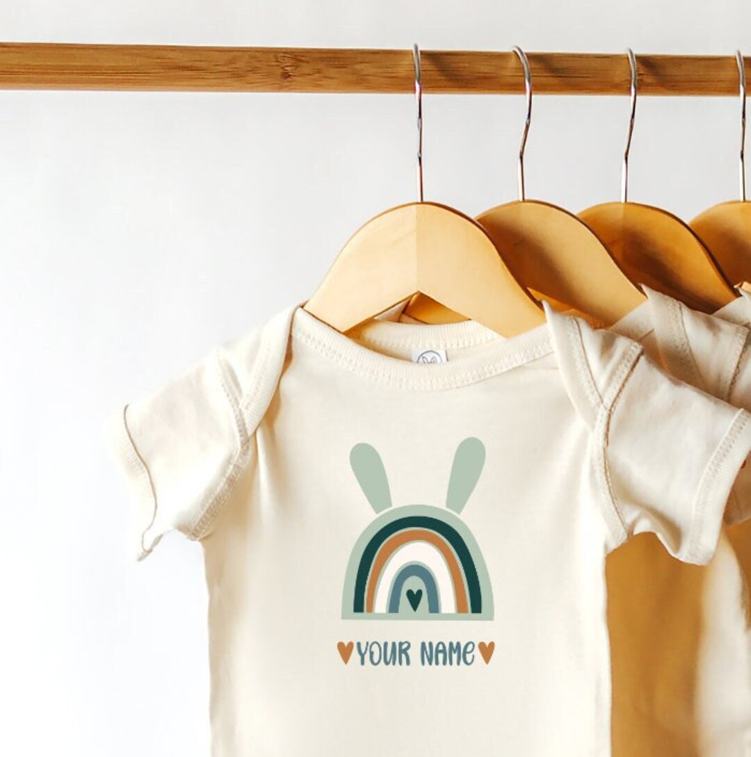 Personalized Boho Style Easter Bunny Onesie for Baby, Easter Outfit for ...