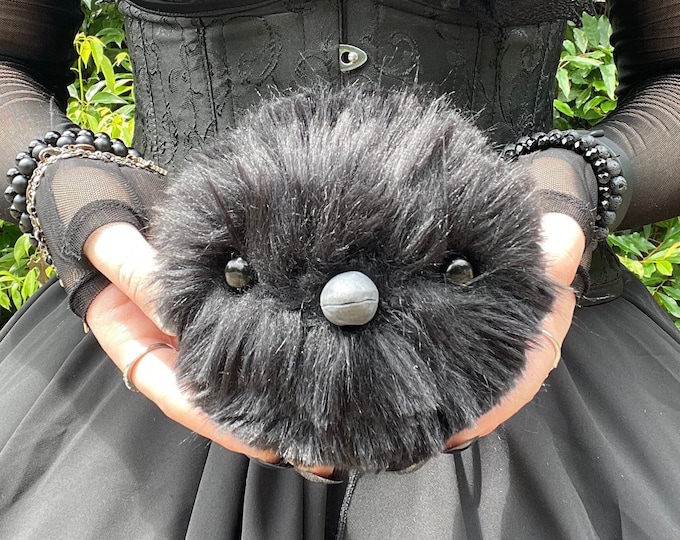 Crow Familiar Plushie | Black Bird Stuffed Animal | Pom Pom Raven ...