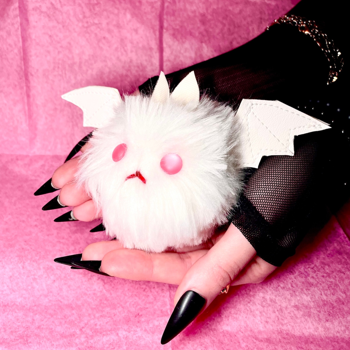 White Bat Familiar Plushie Bat Plush Kawaii Bat Pom Pom | Etsy