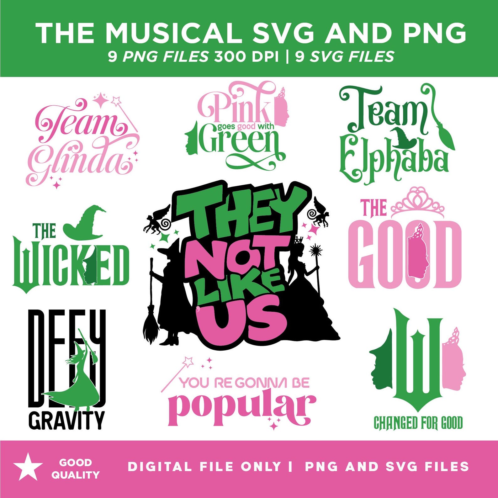The Musical SVG and PNG, for Wicked Movie, the Wick Witch West, Team ...
