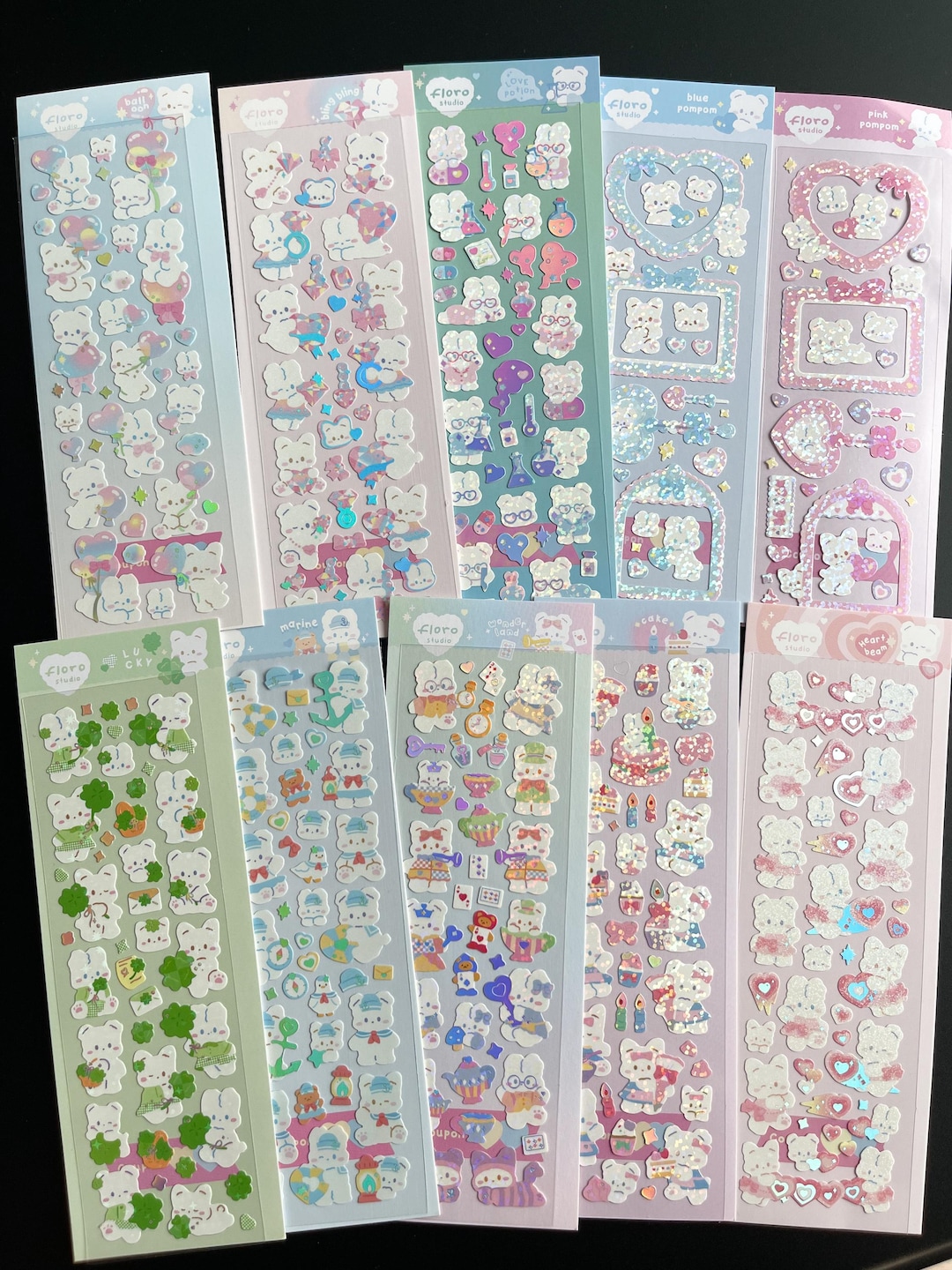 Kpop Toploader Holographic Sticker Sheets, Kawaii Sticker Sheets, Cute ...