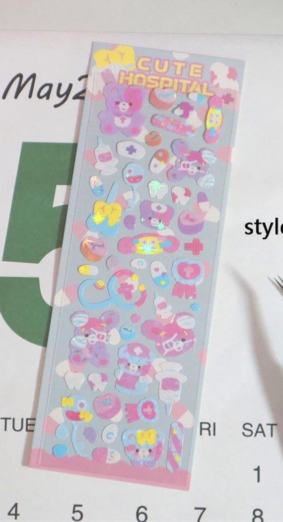 Cute Hospital Holographic Sticker Sheets Kawaii Sticker | Etsy