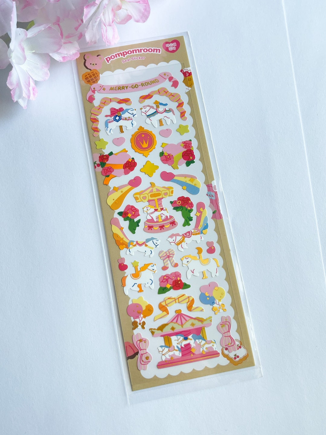 Cute Carousel Sticker Sheets, Kawaii Sticker Sheets, Rainbow Sticker ...