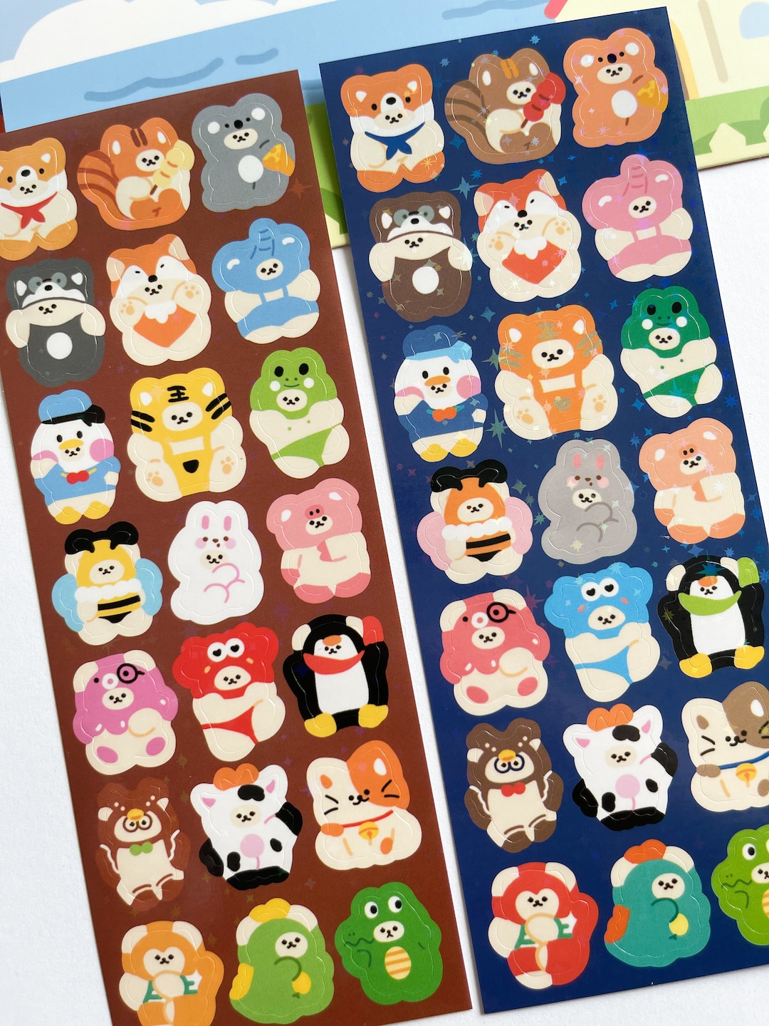 2 Sheets Kawaii Bear Sticker Sheets, Cute Dressed up Bears - Etsy