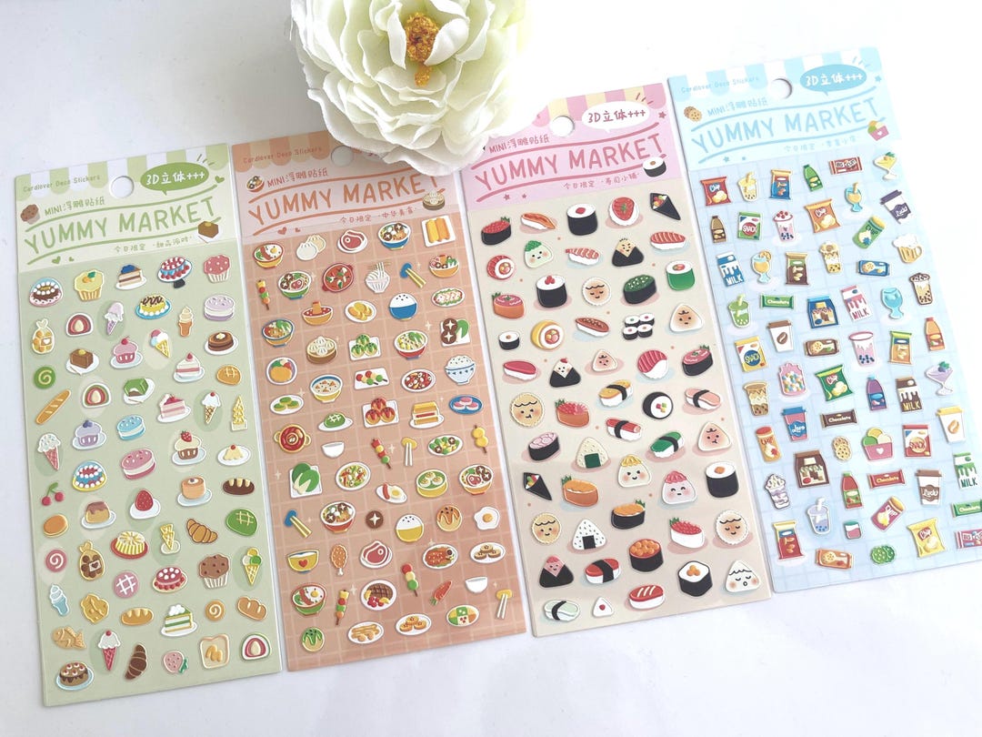 Food Sticker Sheet, Dessert Sticker Sheet, Cute Food Stickers - Etsy
