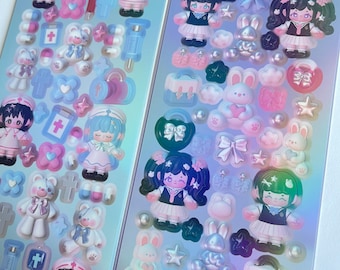 Kawaii Anime Sticker Sheet - Etsy