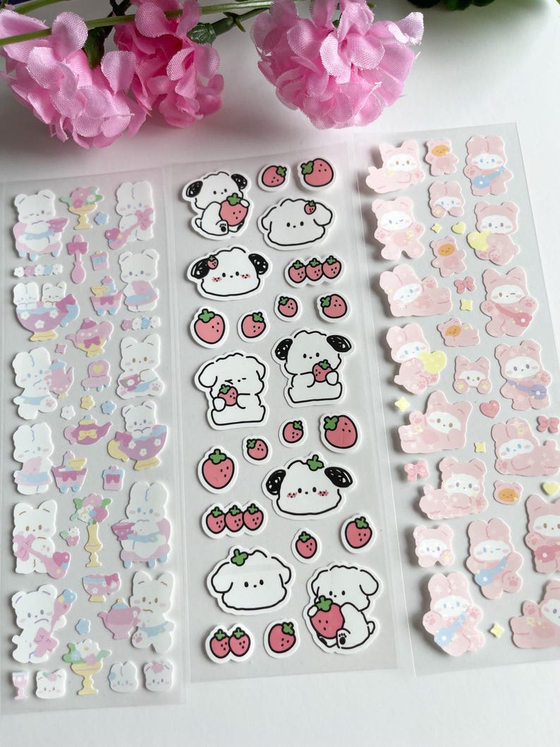Kawaii Sticker Sheets - Bundle of 3, Cute Sticker Sheets - Etsy