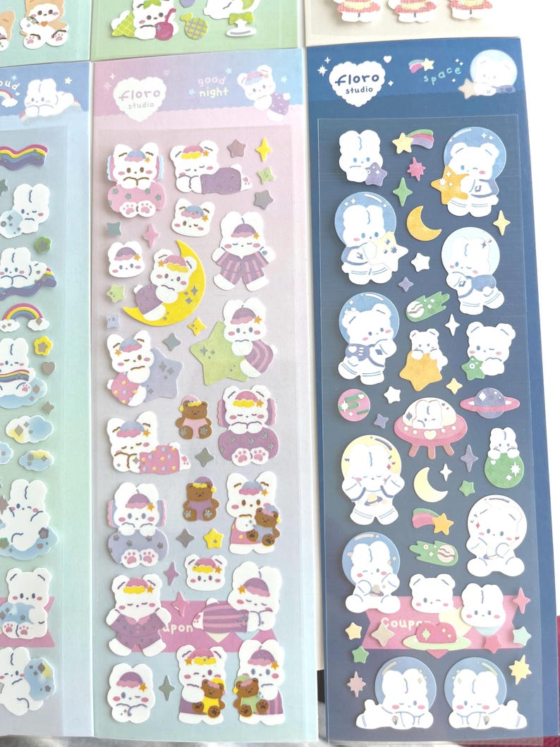 Cute Bear Character Sticker Sheet | Kawaii Planner Stickers ...