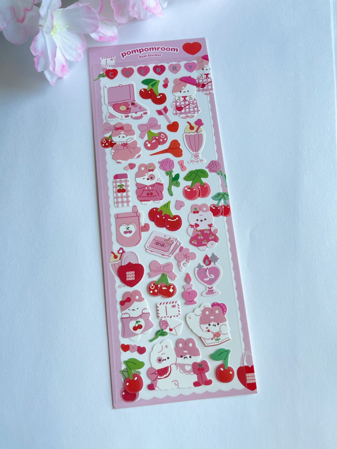 Cherry Sticker Sheets, Kawaii Sticker Sheets - Etsy