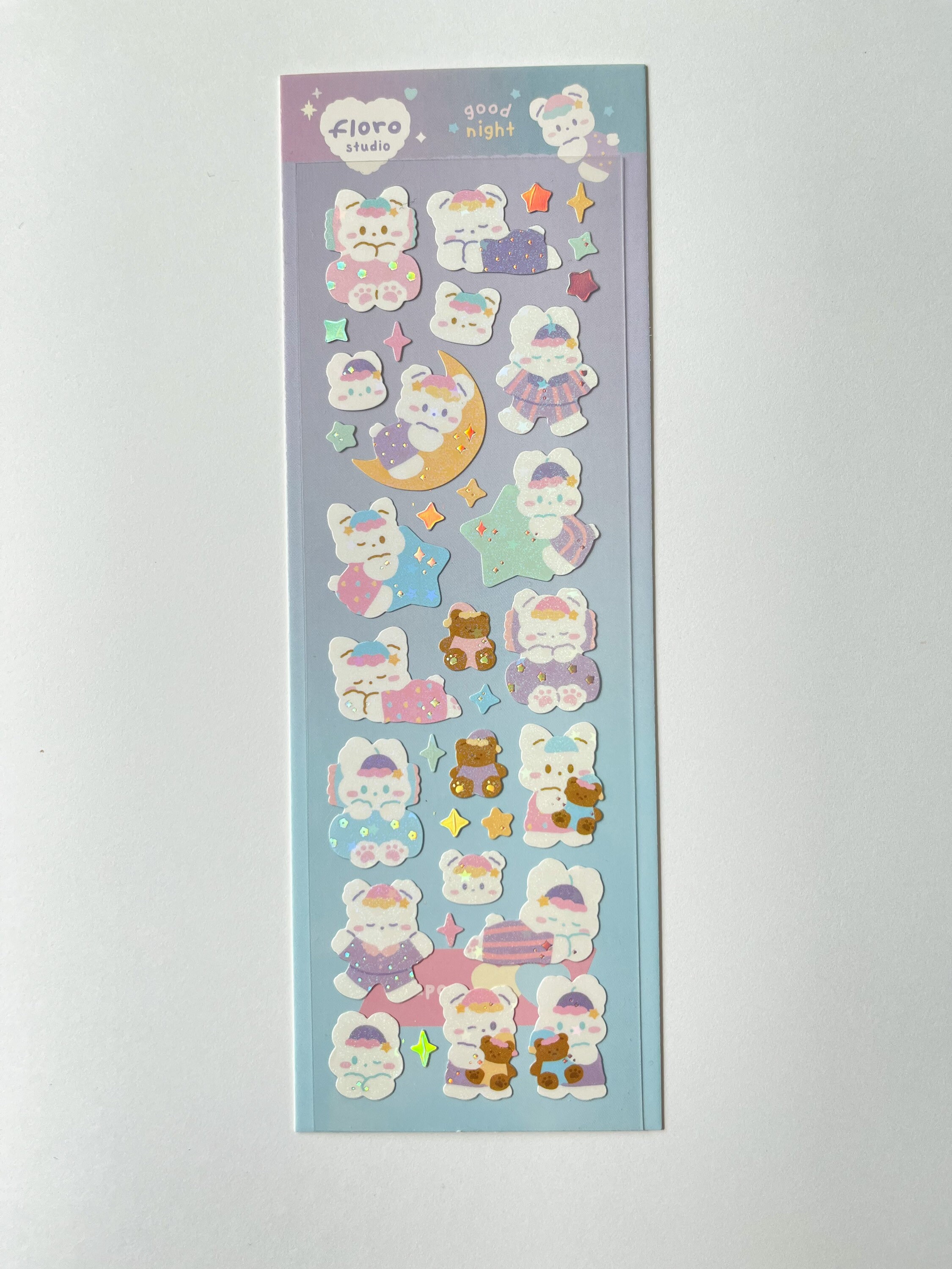 Kawaii Teddy Holographic Sticker Sheets Kawaii Sticker Sheets - Etsy