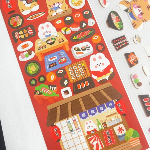 Cartoon Food Stickers - Etsy