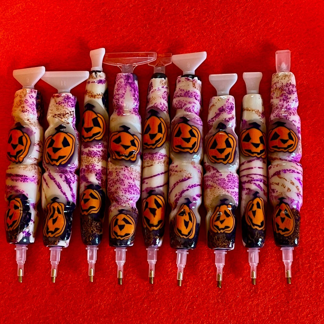 Diamond Painting Pen, Halloween Pumpkin Parfait, Handmade, Polymer Clay ...