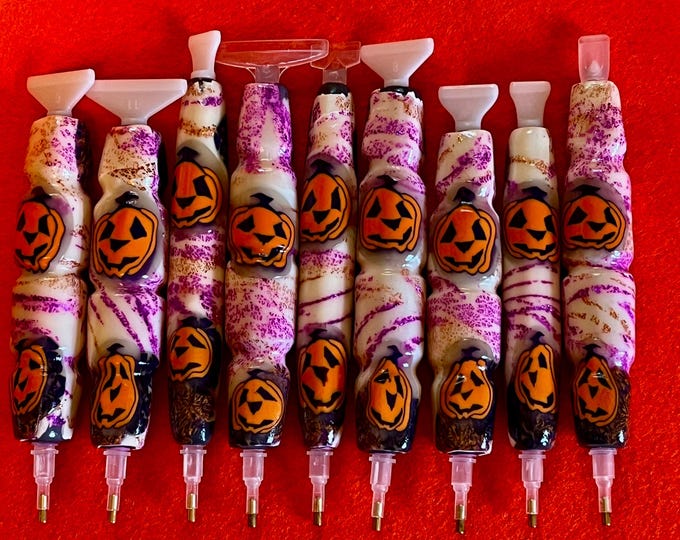 Diamond Painting Pen, Halloween Pumpkin Parfait, Handmade, Polymer Clay ...