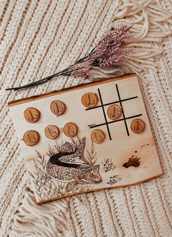 Pike Wood Burned Tic Tac Toe Game Wood Burning Tic Tac Toe - Etsy