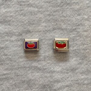 Fruit and Vegetable Italian Charm Bracelet Links UK, 9mm Classic Silver ...