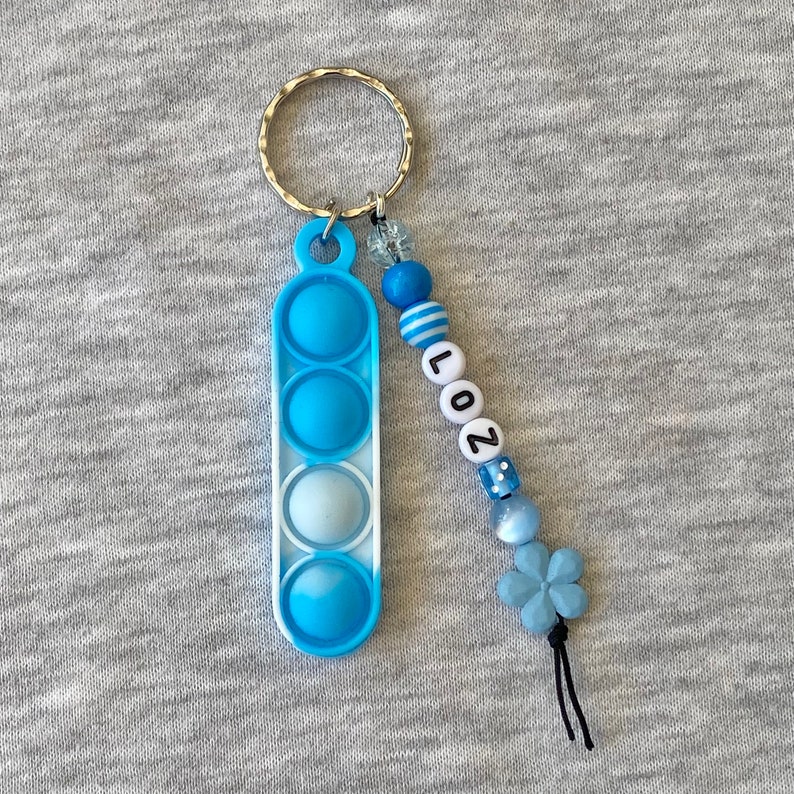Personalised Pop It Fidget Keychain UK, Handmade Colourful, Names, Bag ...