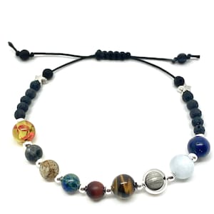 Solar System Bracelet, Space Gifts, Planet Jewellery, Gemstone Beaded ...