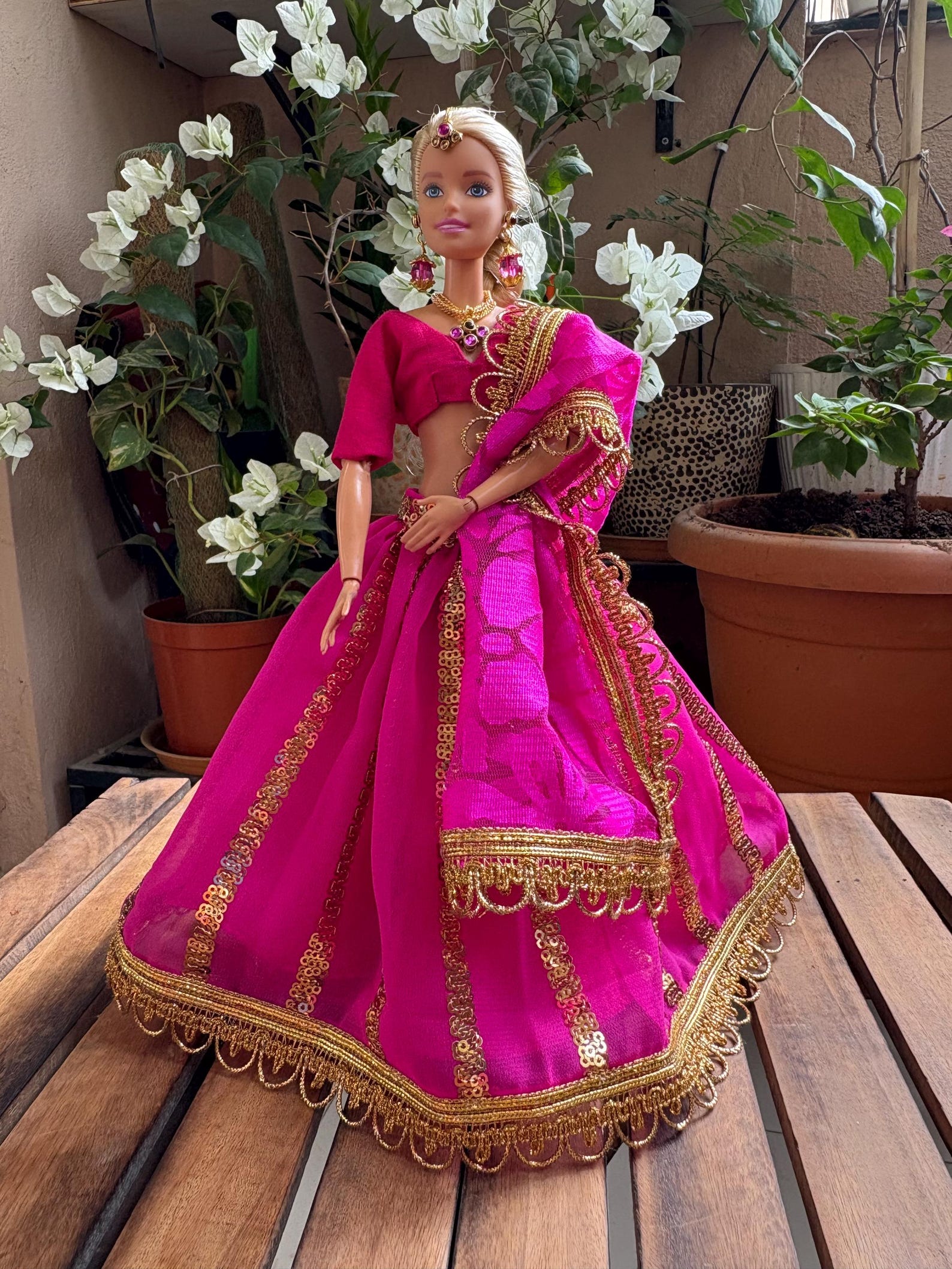 Pink Royal Glam Lehenga Set With Gold Accents. - Etsy
