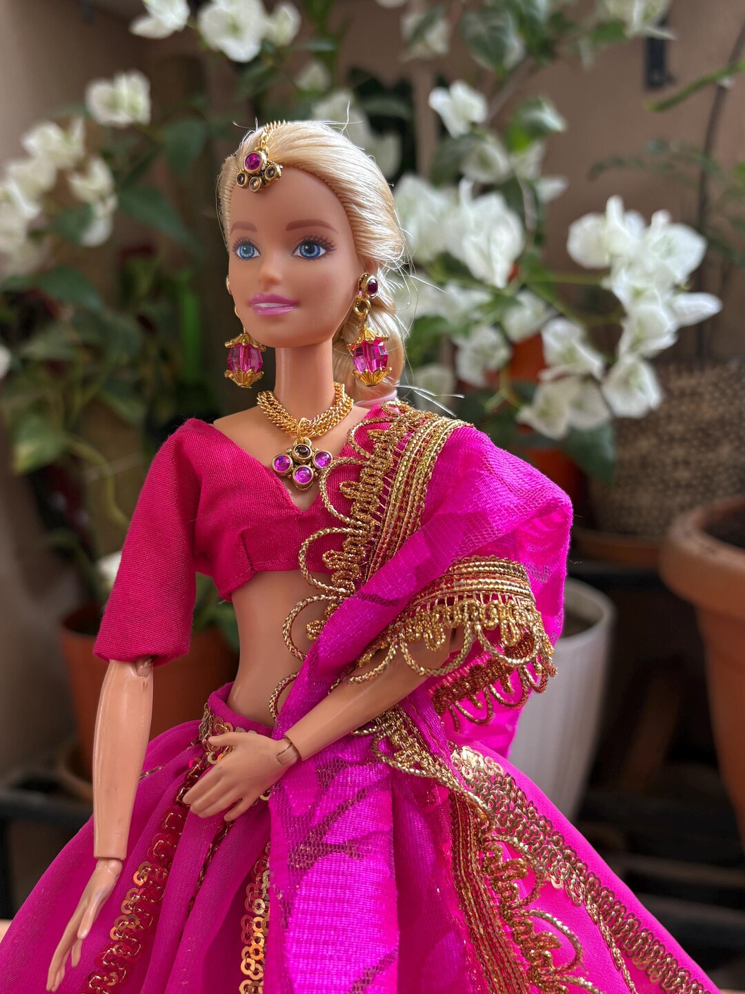 Pink Royal Glam Lehenga Set With Gold Accents. - Etsy