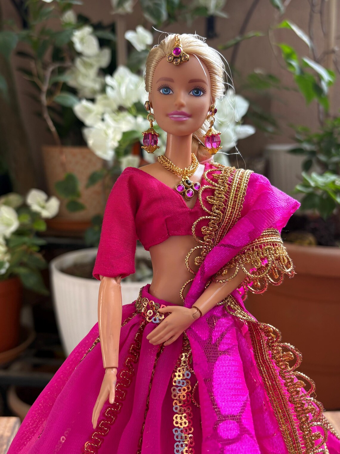 Pink Royal Glam Lehenga Set With Gold Accents. - Etsy