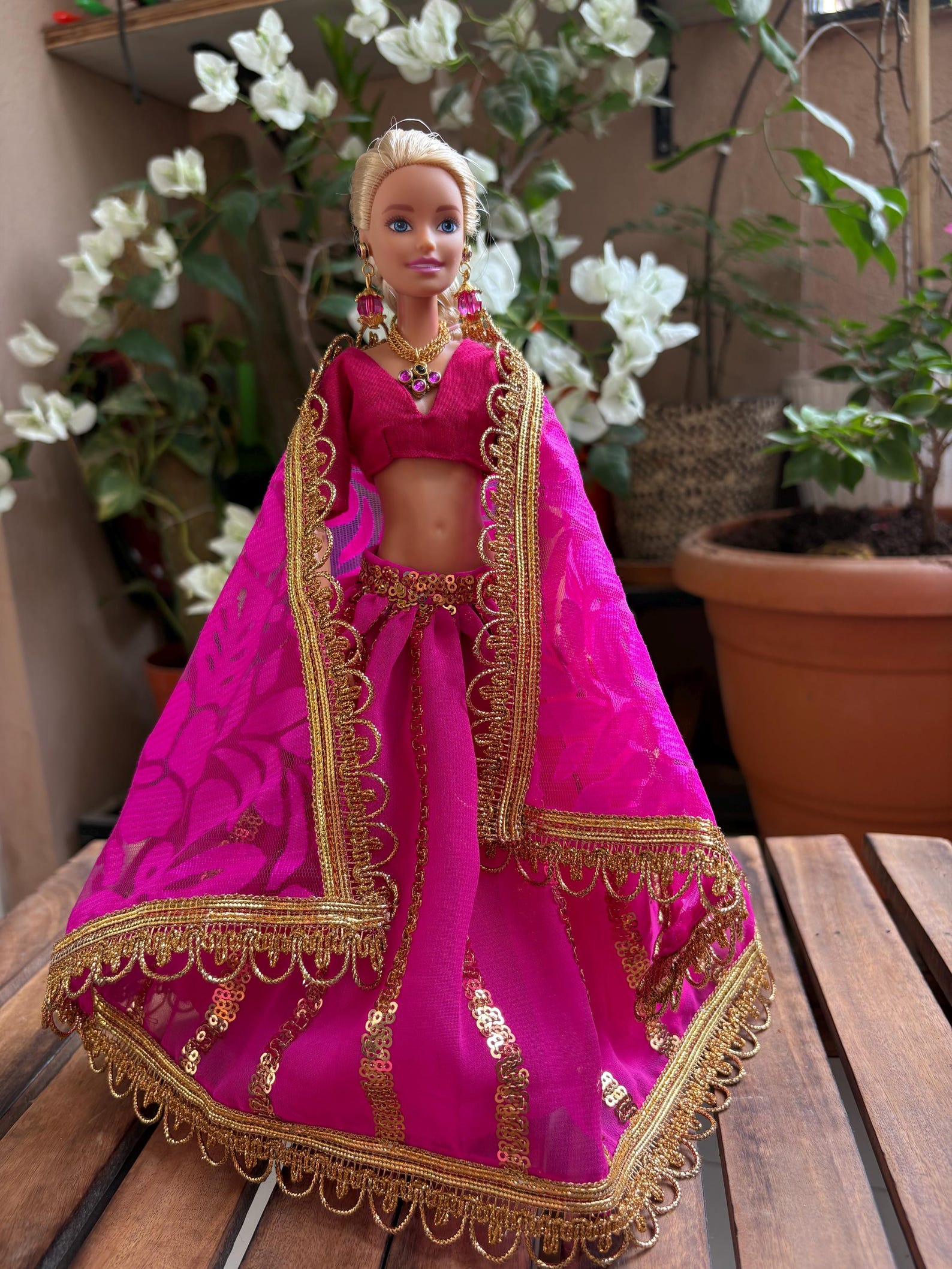 Pink Royal Glam Lehenga Set With Gold Accents. - Etsy