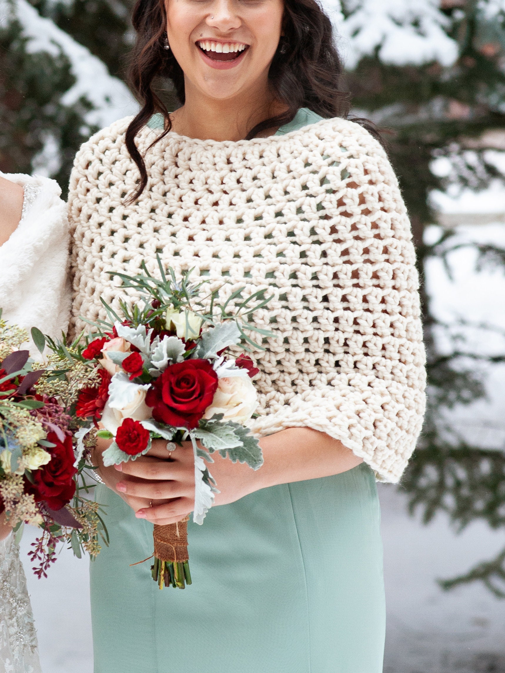 Bridal Capelet Navy Winter Wedding Shawl for Bride Wedding | Etsy