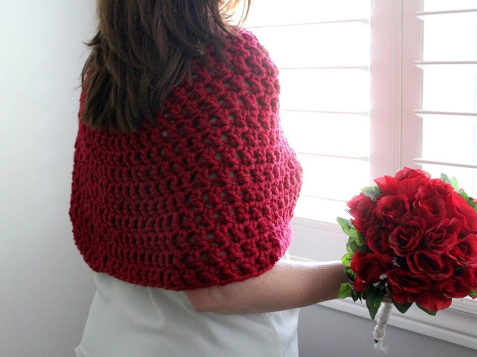 Bridal Capelet Winter Wedding Shawl Red Bridal Shawl | Etsy