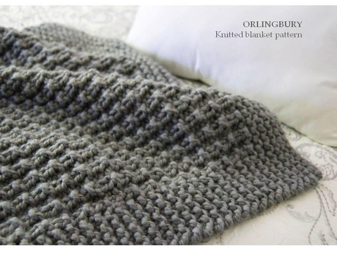 Easy Knit Blanket Pattern: Chunky Bulky Yarn Throw (PDF Pattern ...