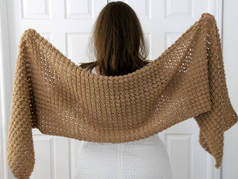 Crochet Pattern - Crochet Shawl Pattern, Rectangle Shawl Pattern ...