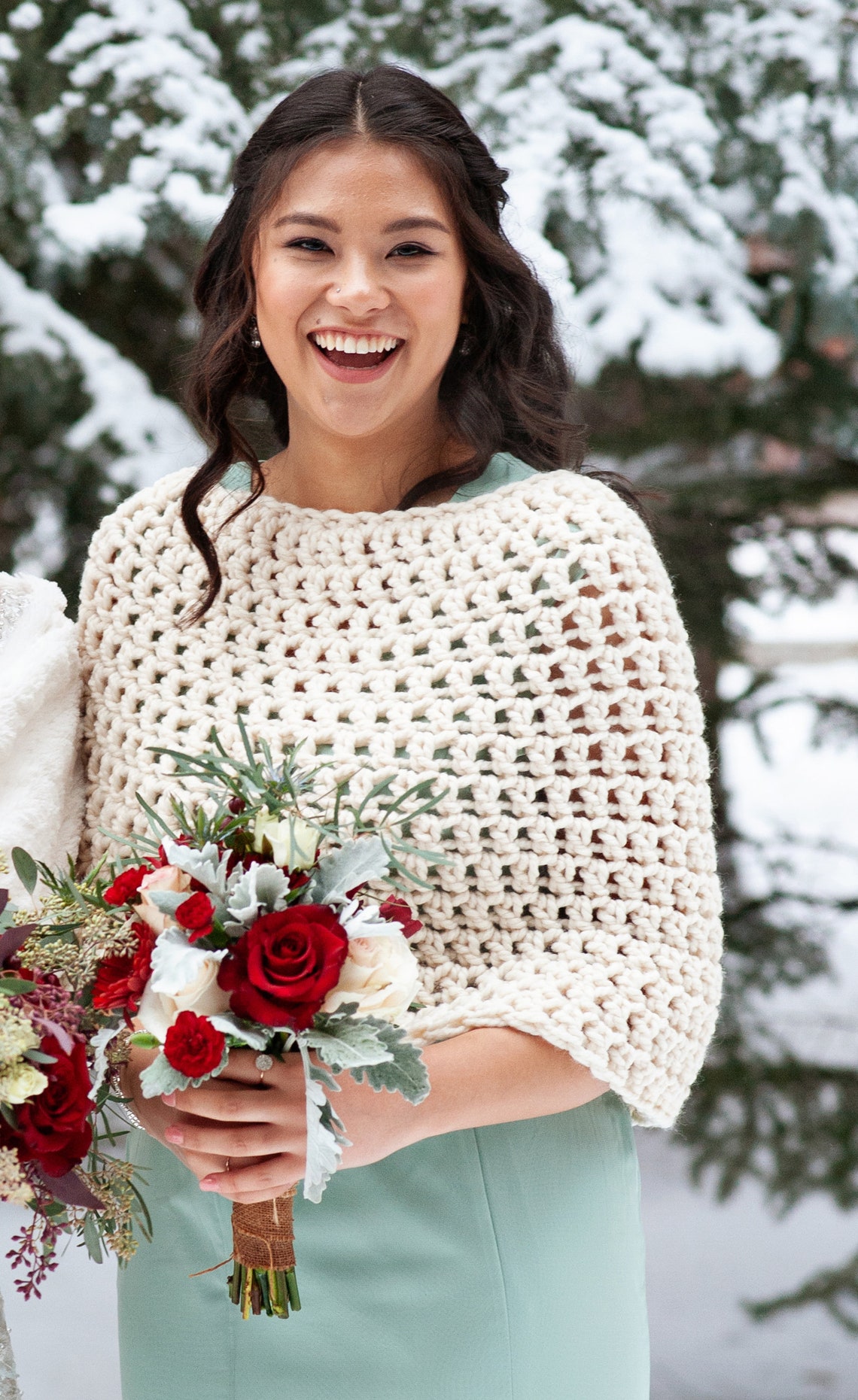 Bridal Capelet Wedding Shawl Red Bride Shawl Wedding Shawl | Etsy