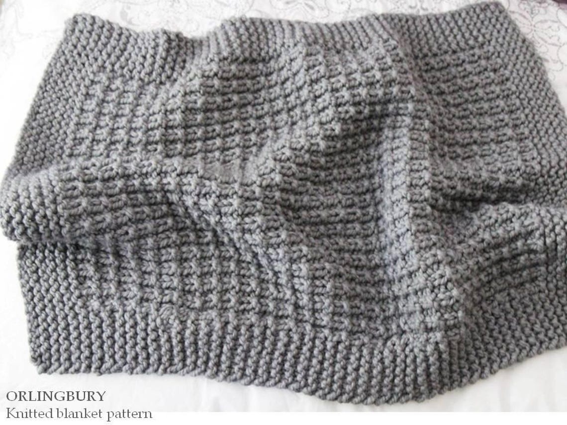 Easy Knit Blanket Pattern: Chunky Bulky Yarn Throw (PDF Pattern ...