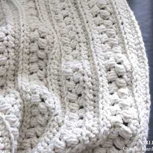 Crochet Blanket Pattern, Crochet Throw, Easy Textured Crochet Blanket ...