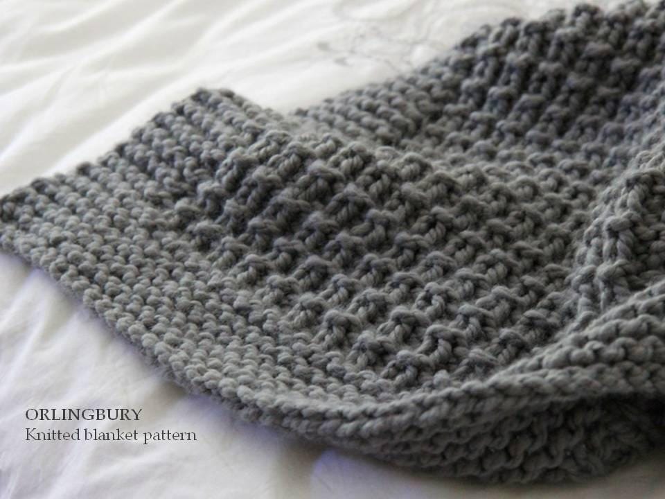 Easy Knit Blanket Pattern: Chunky Bulky Yarn Throw (PDF Pattern ...