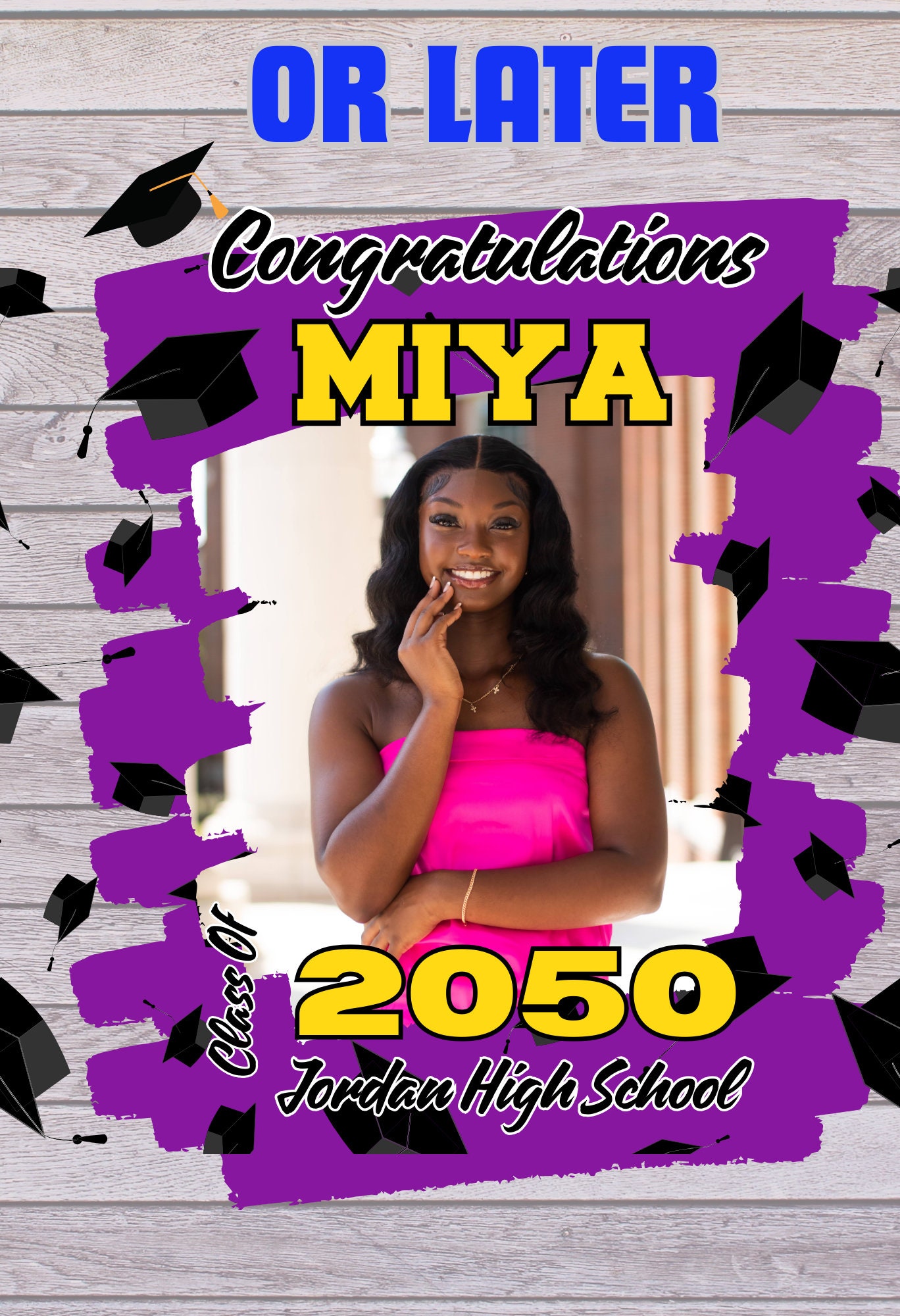 EDITABLE Graduation T-shirt Design Template in Canva High School Grad ...