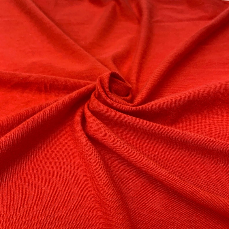 Cotton Red Orange Jersey Knit 100% Fabric by the Yard 58" - Etsy