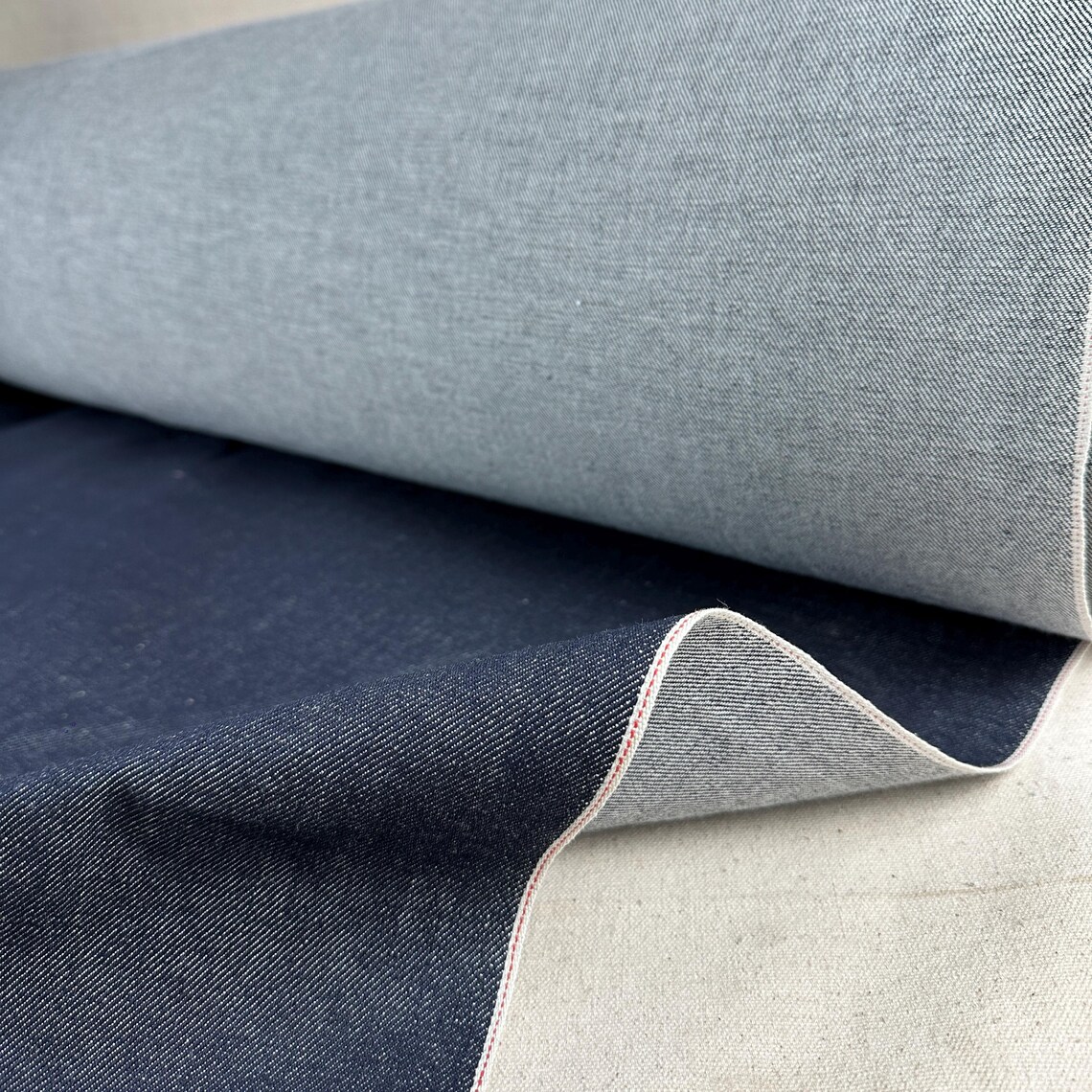 Selvedge Japanese Raw Indigo Denim | Woven Fabric by the Yard | Blue ...