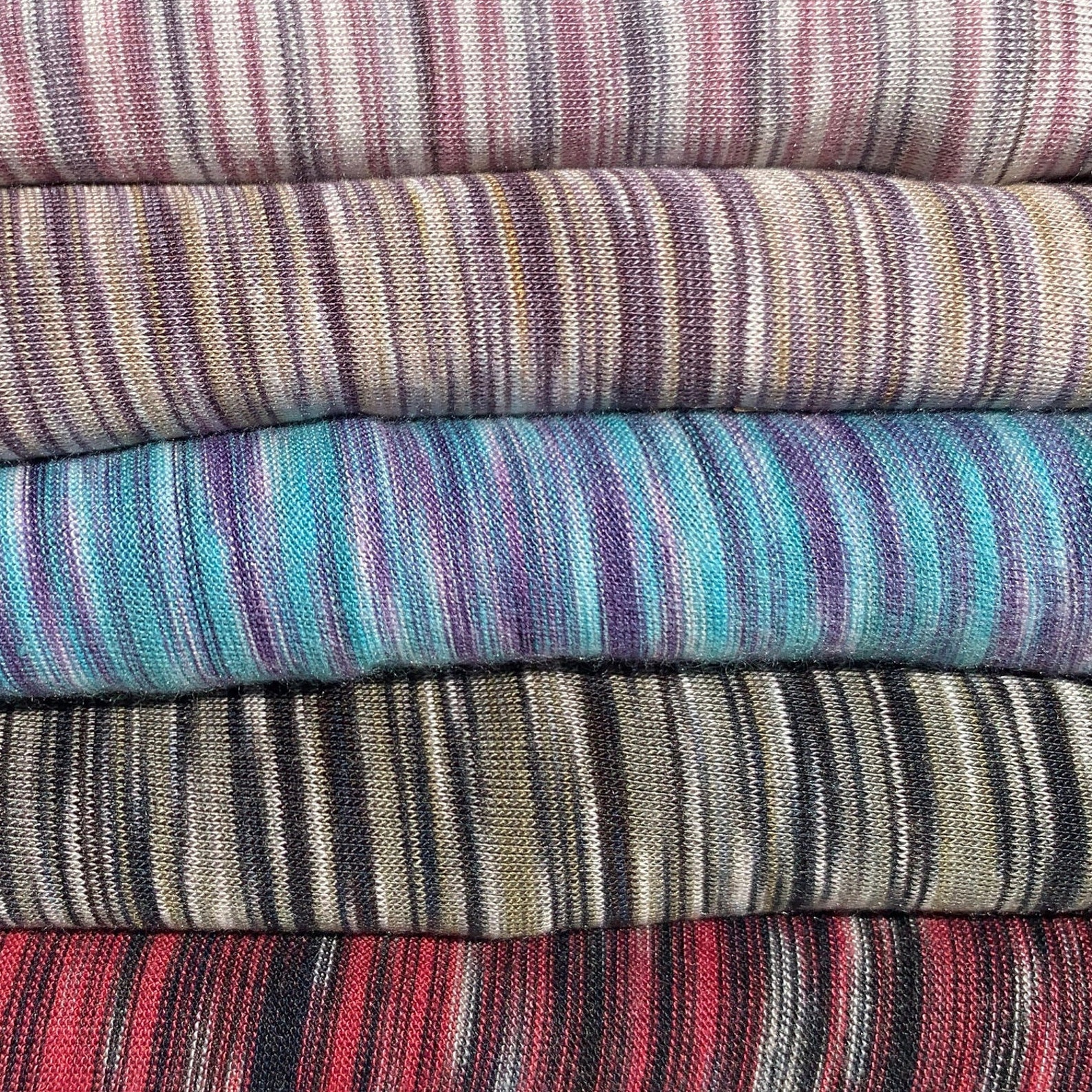 Bamboo Eco-friendly Multi Colored Space Dyed Striped 100% Dyed Knit ...