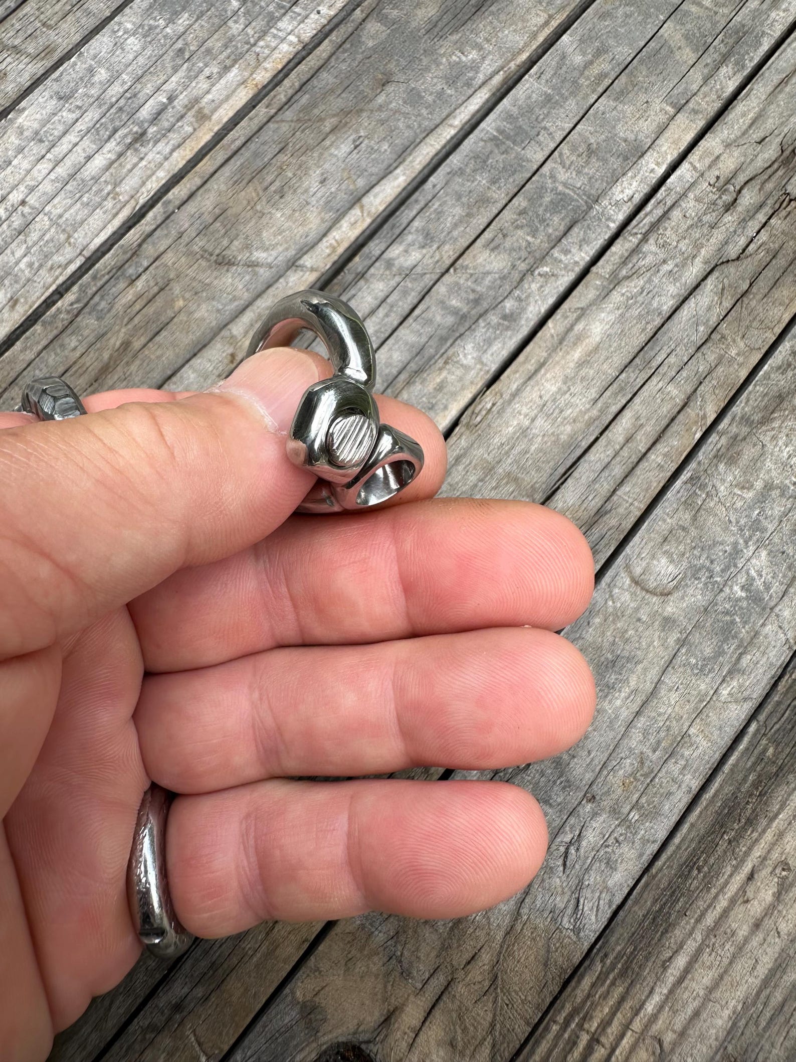 Stainless Steel Shackle Ring Size 12.25 US. Stainless Handmade Ring ...